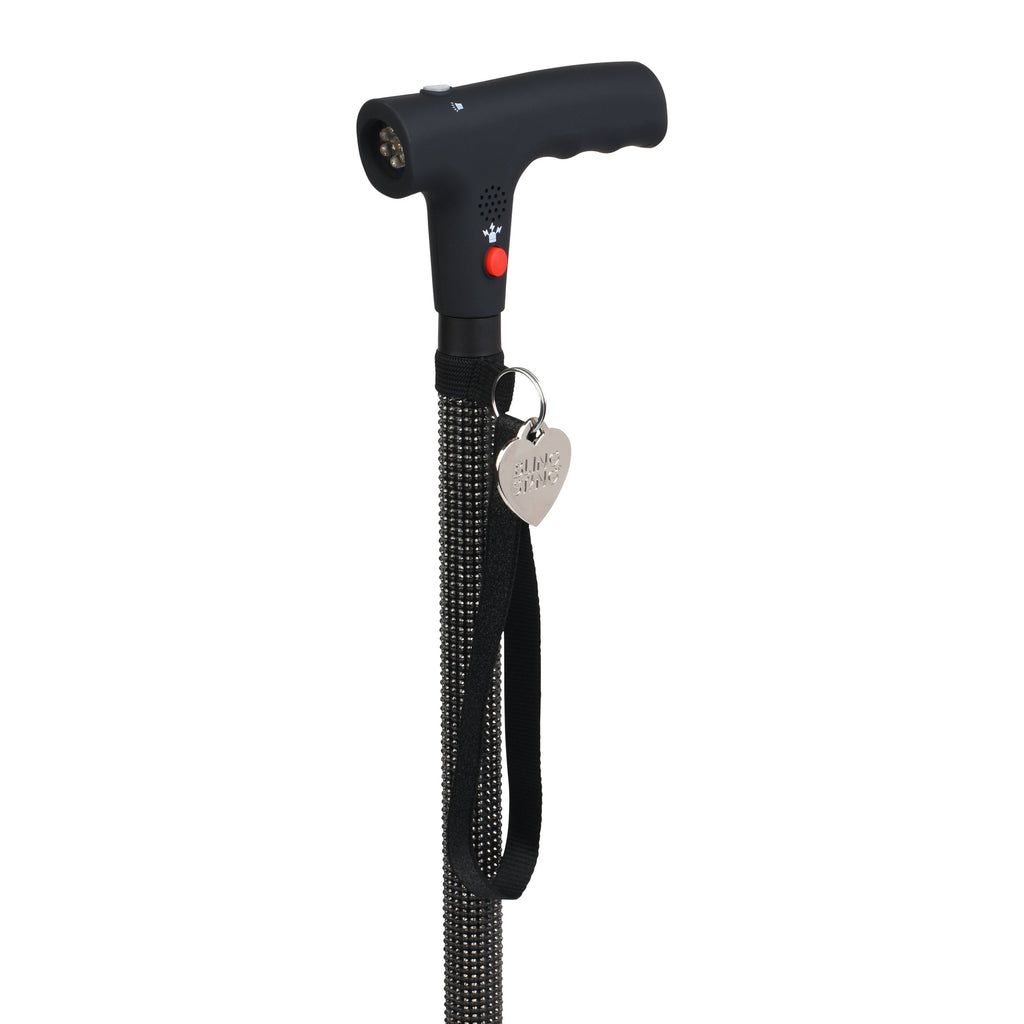Personal Safety Cane | Mink Rhinestone - Blingsting